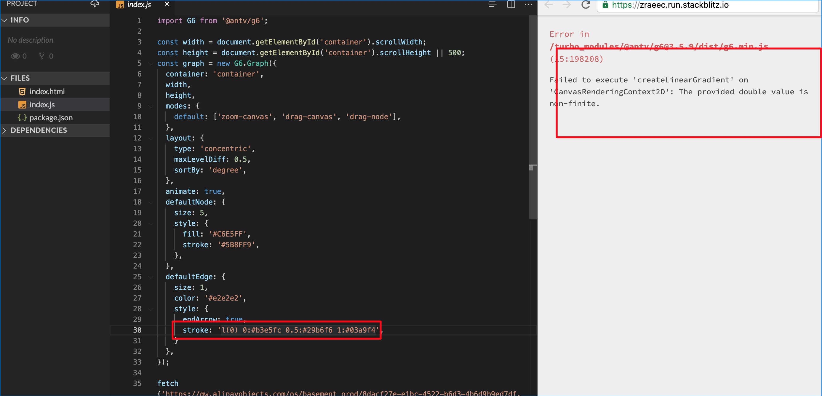 边使用线性渐变报错 · Issue #1762 · antvis/G6 · GitHub