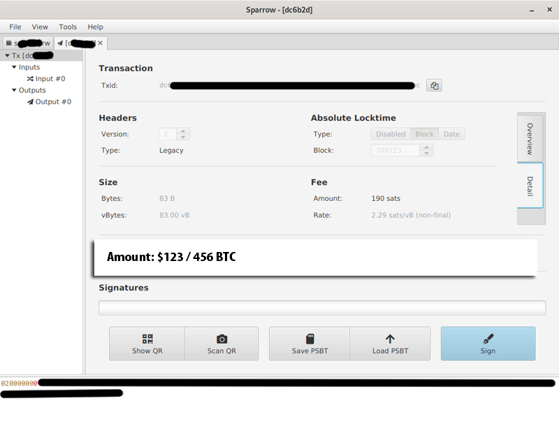 Feature request: Amount of transaction on signing screen · Issue #300 · sparrowwallet/sparrow ...