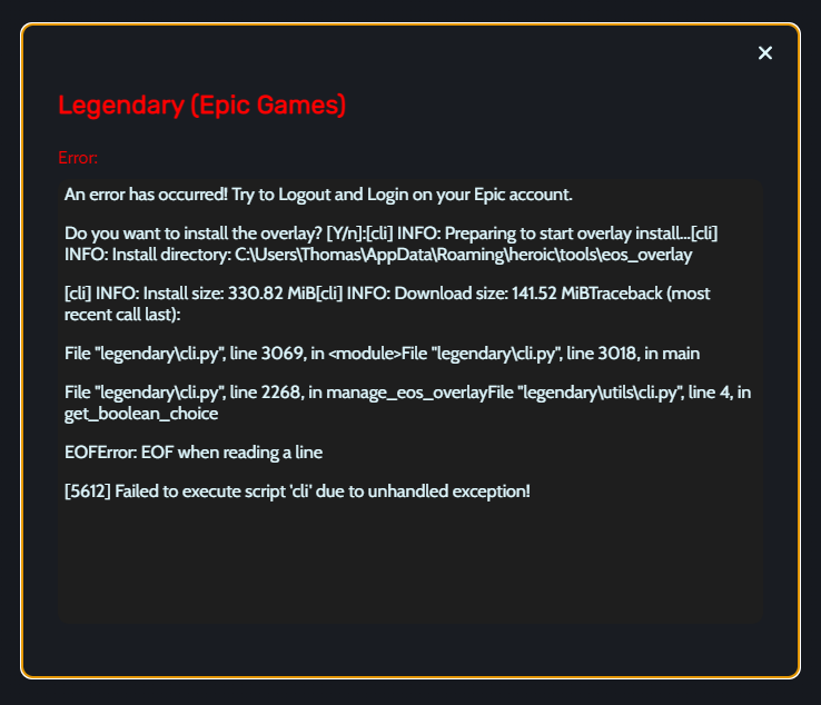 EOS Overlay Having Issue Installing · Issue #3109 · Heroic-Games-Launcher/HeroicGamesLauncher ...