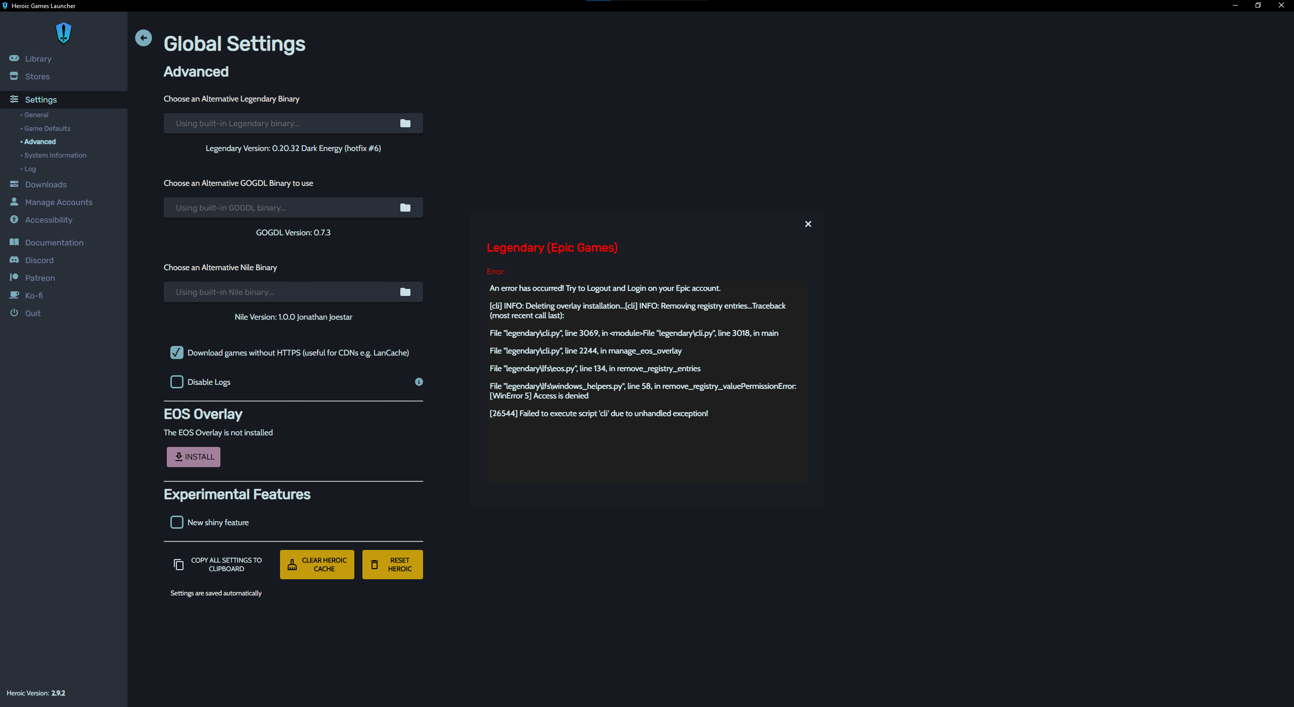 EOS Overlay Having Issue Installing · Issue #3109 · Heroic-Games-Launcher/HeroicGamesLauncher ...