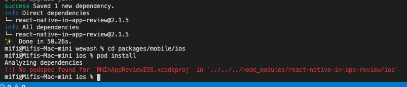 No podspec found for `RNInAppReviewIOS.xcodeproj` in `../../../node_modules/react-native-in-app ...