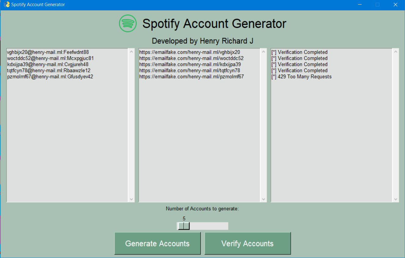 GitHub - henry-richard7/Spotify-Account-Generator: Spotify Account Generator Using Python