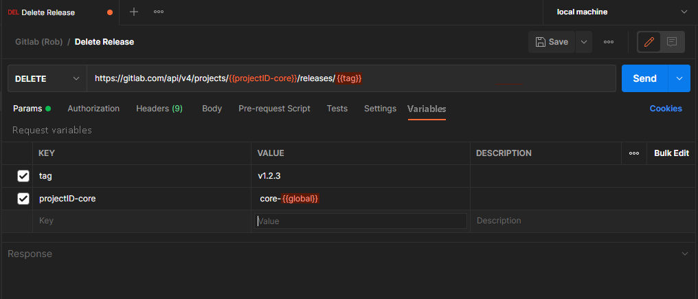 Allow "local" variables to be defined for single request from the GUI · Issue #10868 ...
