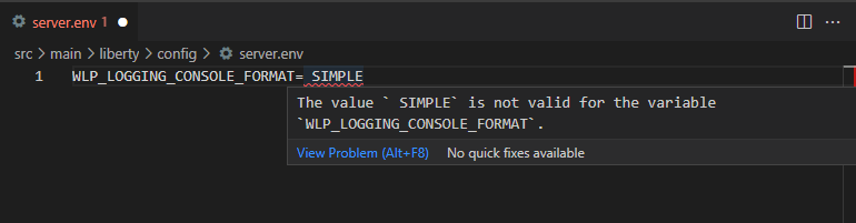 Diagnostic doesn't work properly with whitespace around the `=` sign ...