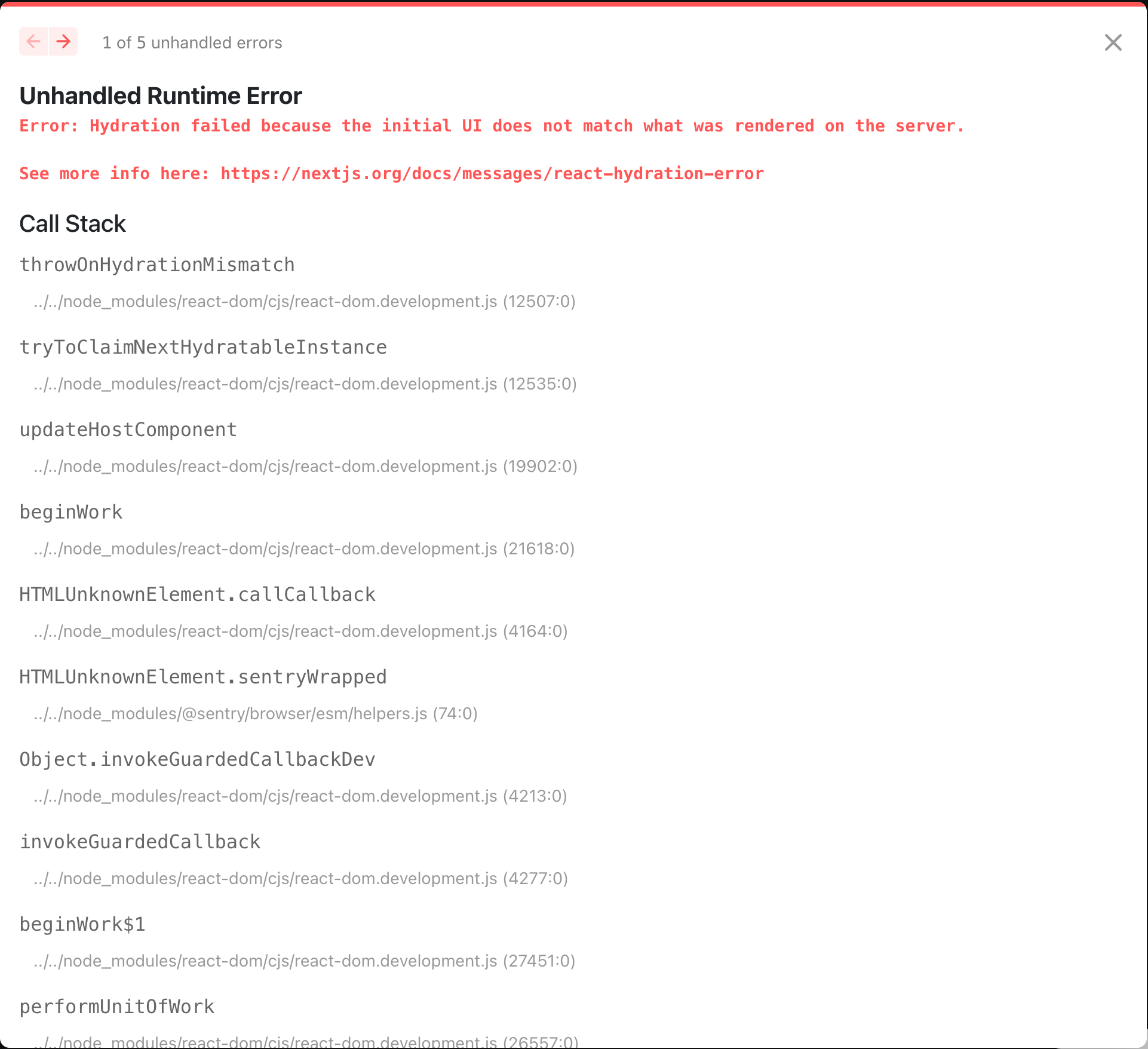 Error while hydrating message is unhelpful · vercel next.js · Discussion #42952 · GitHub