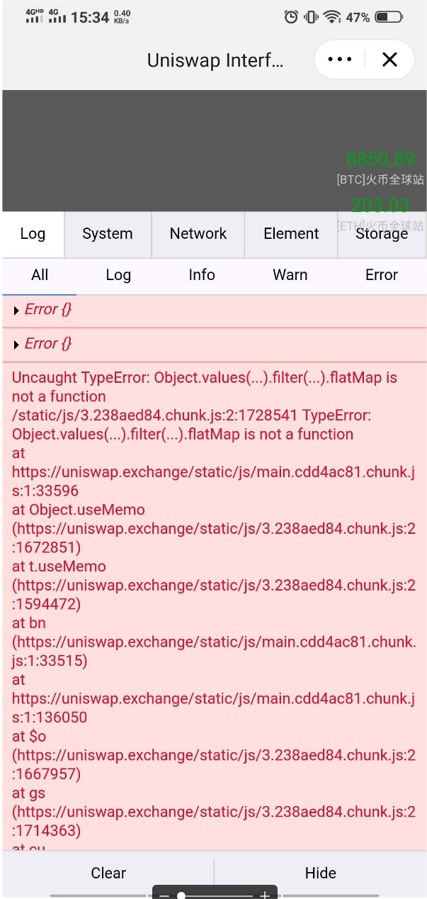 Some JS functions compatibility issues on low android phone · Issue #838 · Uniswap/interface ...
