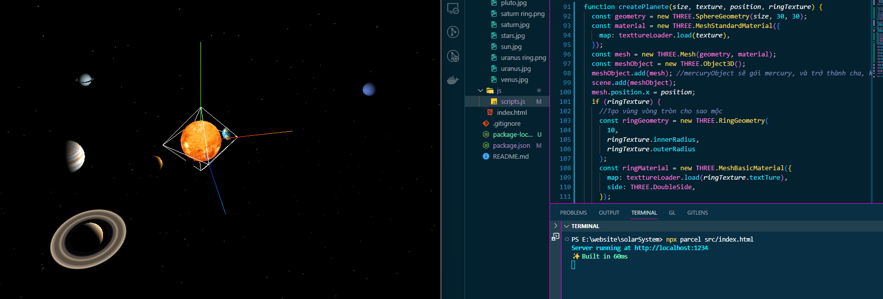 Github Quocbinh Npm9081solar System Make An Object Rotate Around Another Object In Threejs 6201