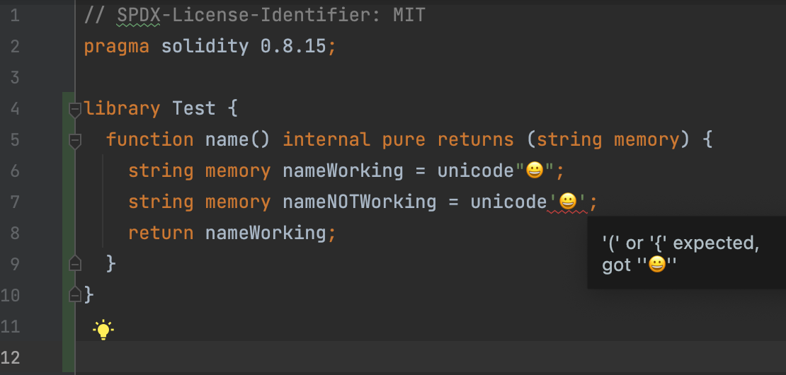 Support Single Quoted Unicode · Issue 315 · Intellij Solidityintellij Solidity · Github