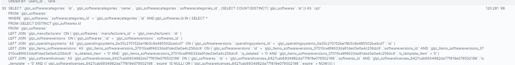 Software - performance problem and warnings · Issue #12779 · glpi-project/glpi · GitHub