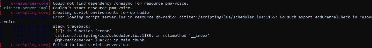 Error when starting the server after using recipe · Issue #48 · qbcore-framework/txAdminRecipe ...
