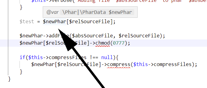 Array access of files on union type of Phar|PharData object using ArrayAccess syntax returns ...