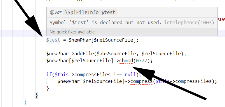 Array access of files on union type of Phar|PharData object using ...