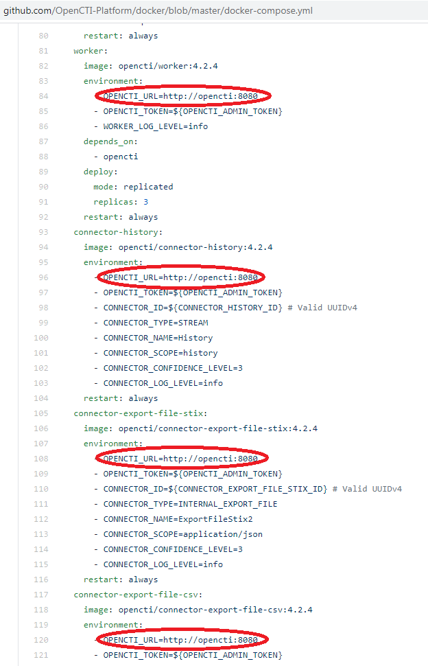 What should I set the value of "OPENCTI_URL" in the docker-compose.yml file? · Issue #1119 ...