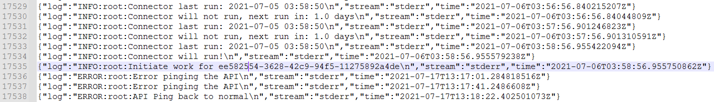 [MITRE & Cyber Crime Tracker] The connectors stop working with no ...