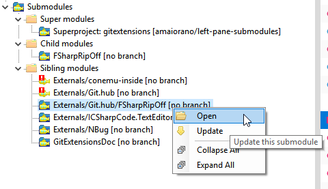 Add Submodules to the left pane · Issue #5569 · gitextensions/gitextensions · GitHub