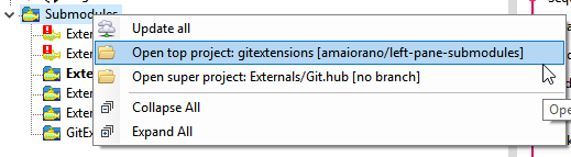 Add Submodules to the left pane · Issue #5569 · gitextensions/gitextensions · GitHub