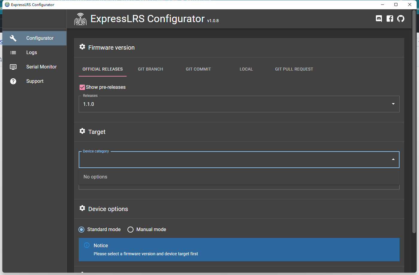 I Cant See Any Firmware Whats Going On · Issue 90 · Expresslrs Expresslrs Configurator · Github