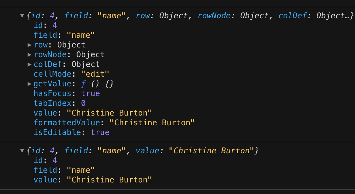 Datagrid Inconsistent Gridcelleditcommitparams Sent To Oncelleditcommit Handler Via Outside