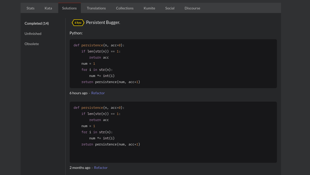 Submitted kata solutions aren't displayed · Issue #2469 · codewars/codewars.com · GitHub