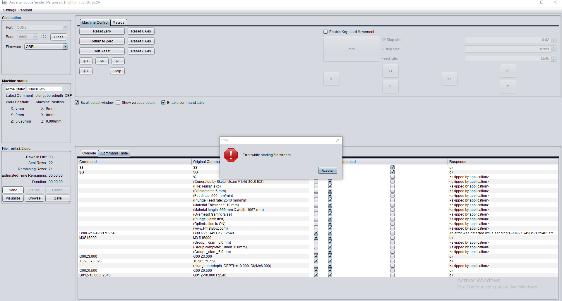 Error Sending files to arduino with Universal G-code Sender · Issue ...