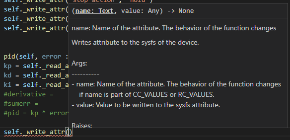 RST formatting only available when mousing over the class/method ...