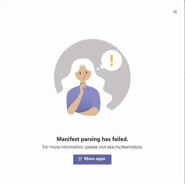 Manifest parsing has failed · Issue #190 · OfficeDev/microsoft-teams-apps-company-communicator ...