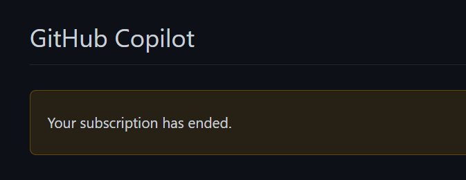 Your subscription has ended "COPILOT" · community · Discussion #40119 · GitHub