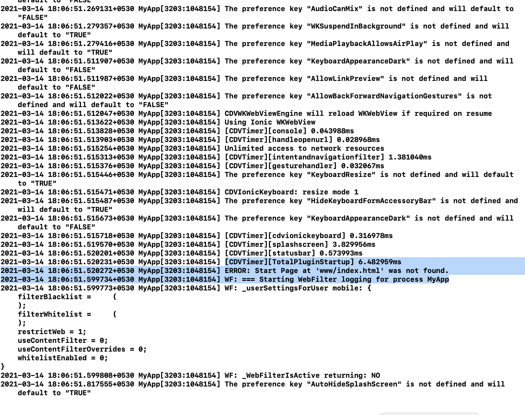 Start Page at 'www/index.html' was not found. In Ionic 5 xcode build ...