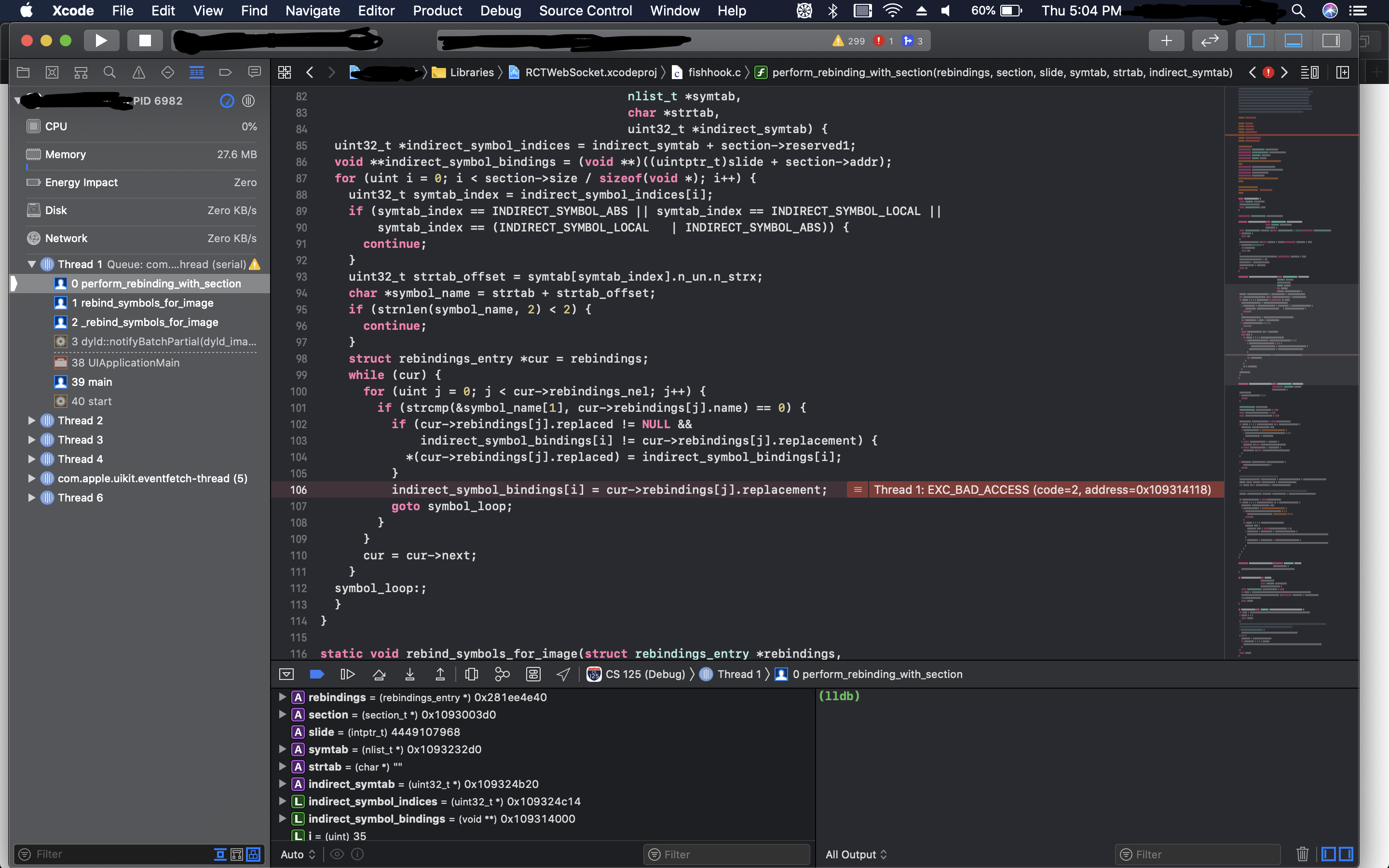 [ios 15] EXC_BAD_ACCESS in fishhook.c · Issue #33509 · facebook/react-native · GitHub