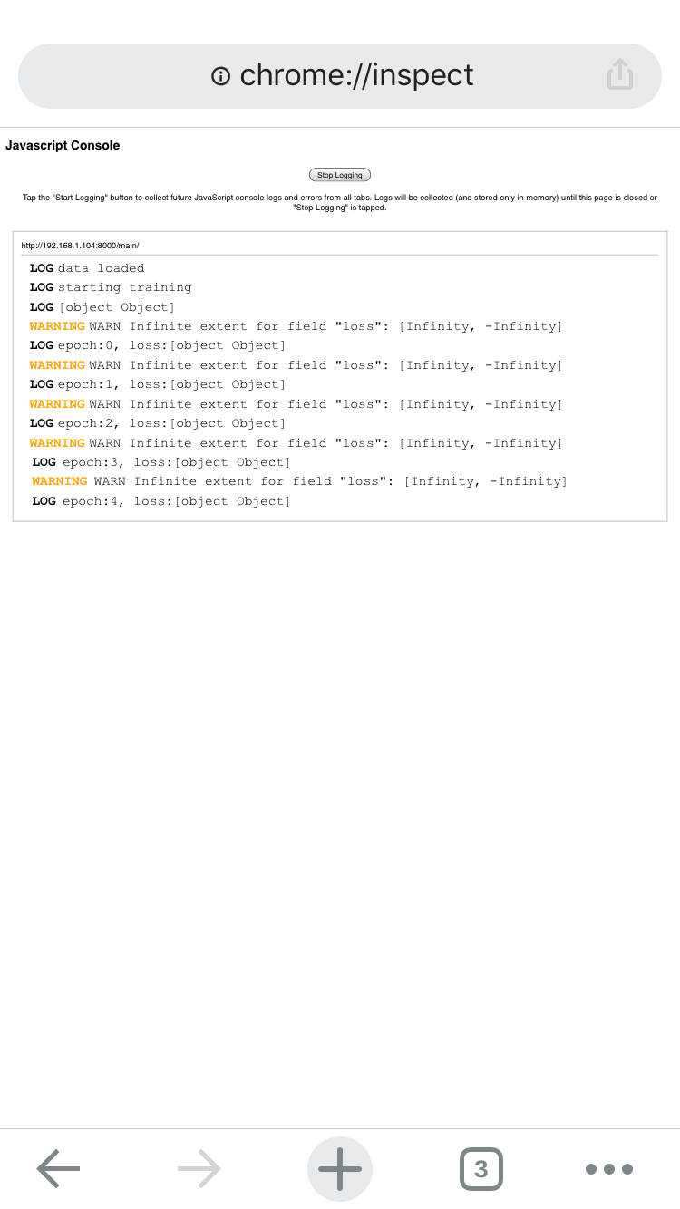 Visor Diagram Blank no Training Data in mobile device · Issue #1134 · ml5js/ml5-library · GitHub
