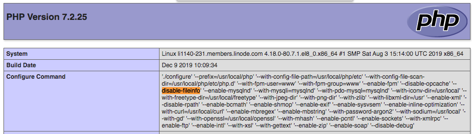PHP 7.2 Unable to load dynamic library 'fileinfo' · Issue #268 · oneinstack/oneinstack · GitHub