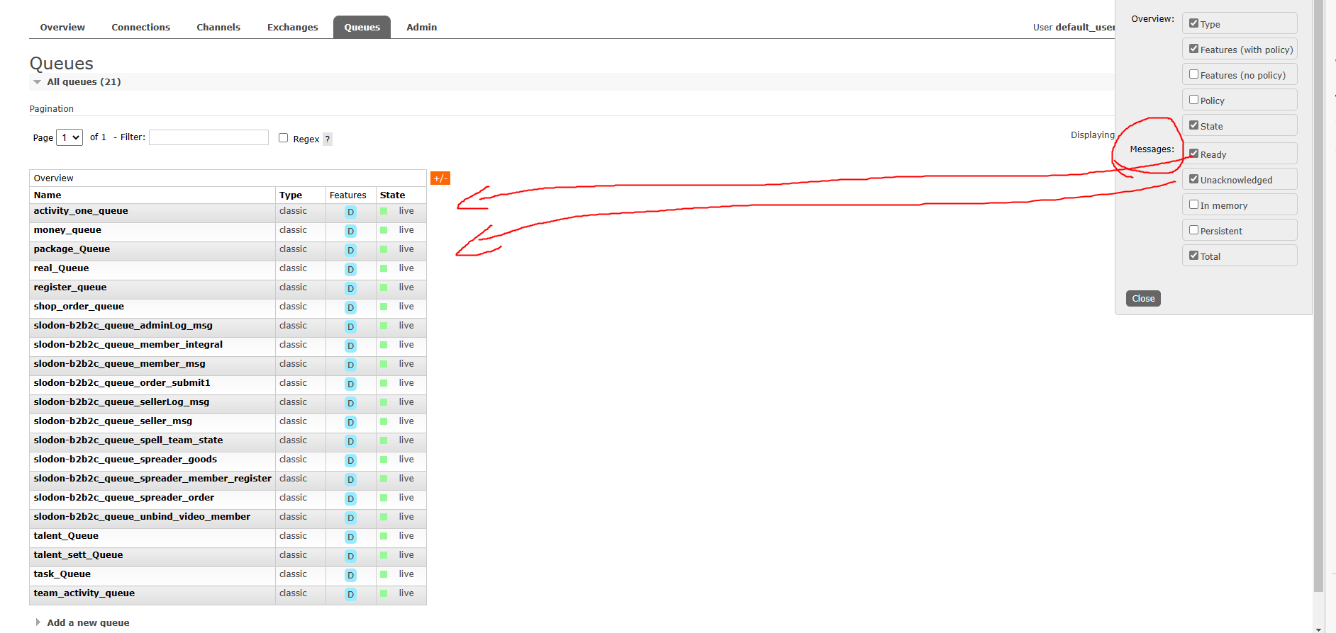 My Rabbit Menagement with operator has no 'ready，Unacknowledged，total ...