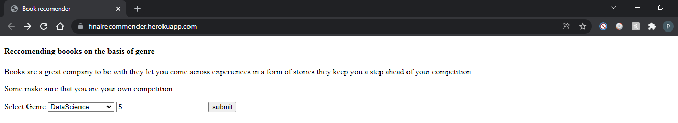 GitHub - Arihant1302/Bookrecommender