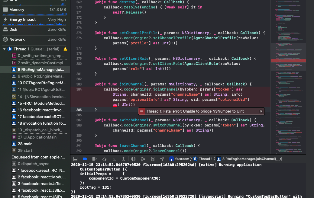 RtcEngine.joinChannel Crashes app on ios but works fine on android · Issue #142 · AgoraIO ...