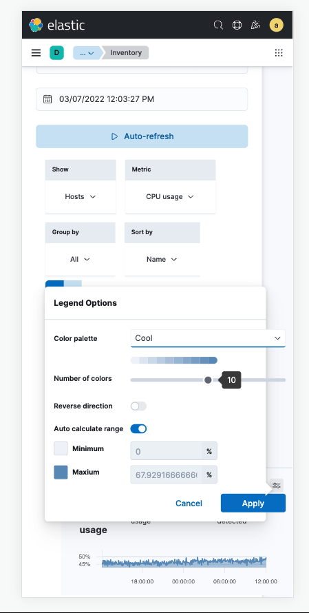 [Metrics UI] Inventory - Legend options on Mobile · Issue #126999 · elastic/kibana · GitHub