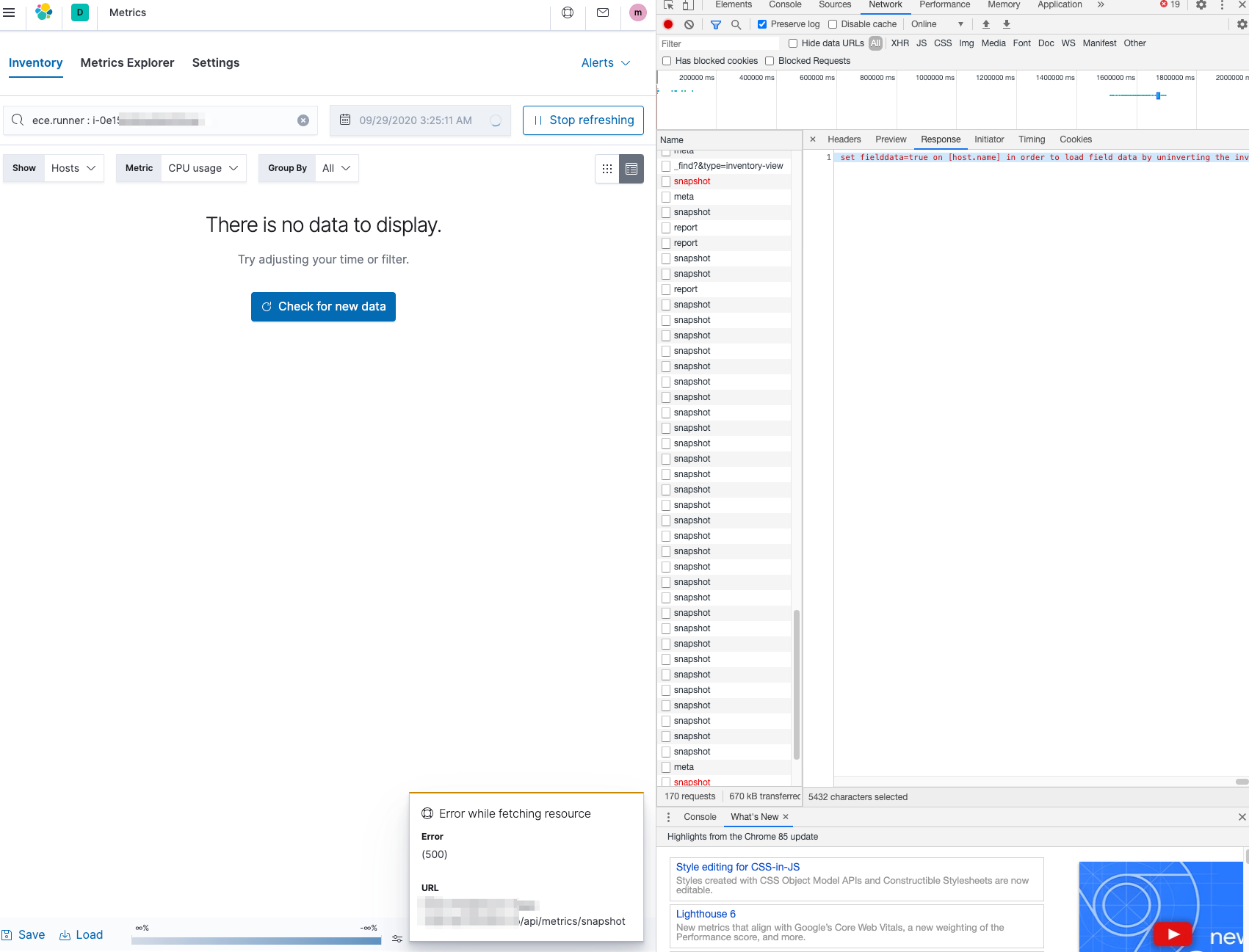 Error on /api/metrics/snapshot regarding host.name as text field · Issue #78715 · elastic/kibana ...