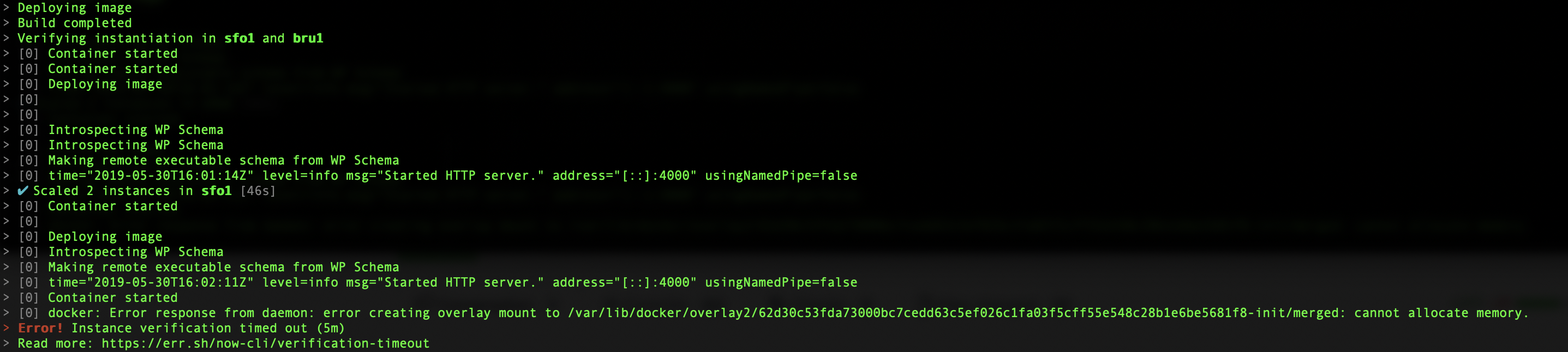 Timeout While Verifying Instance Count · Issue 1247 · Vercelvercel · Github