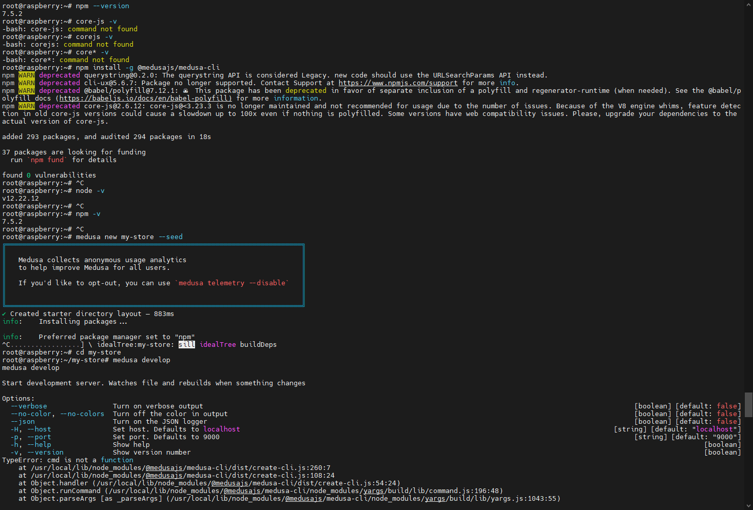 MedusaJS Installation errors. · Issue #2895 · medusajs/medusa · GitHub