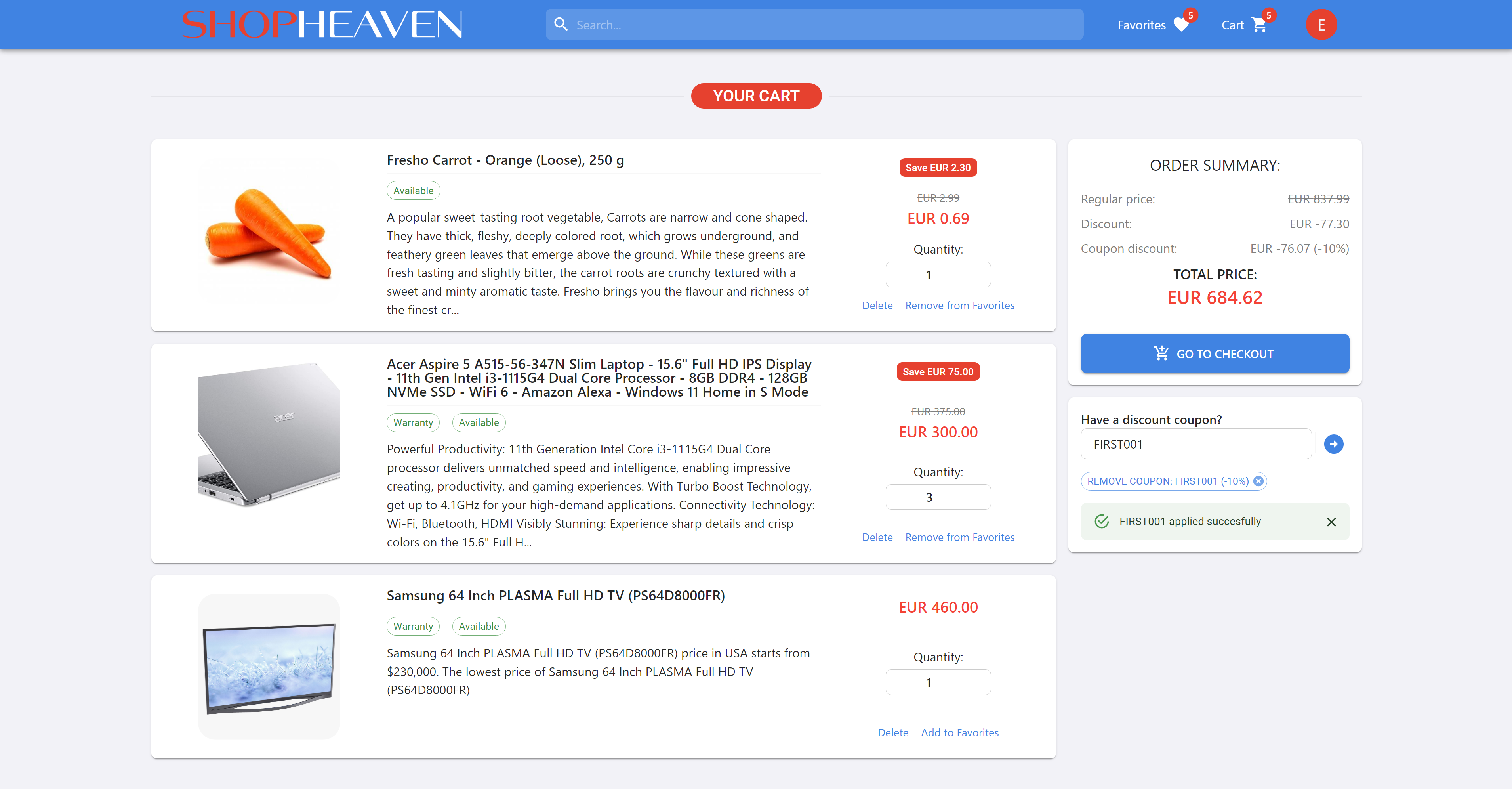 GitHub - VasilDimitroff/ShopHeaven: Online shop with React.js, MaterialUI and ASP.NET Core