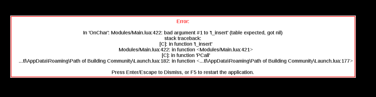 Crash after update · Issue #6167 · PathOfBuildingCommunity/PathOfBuilding · GitHub
