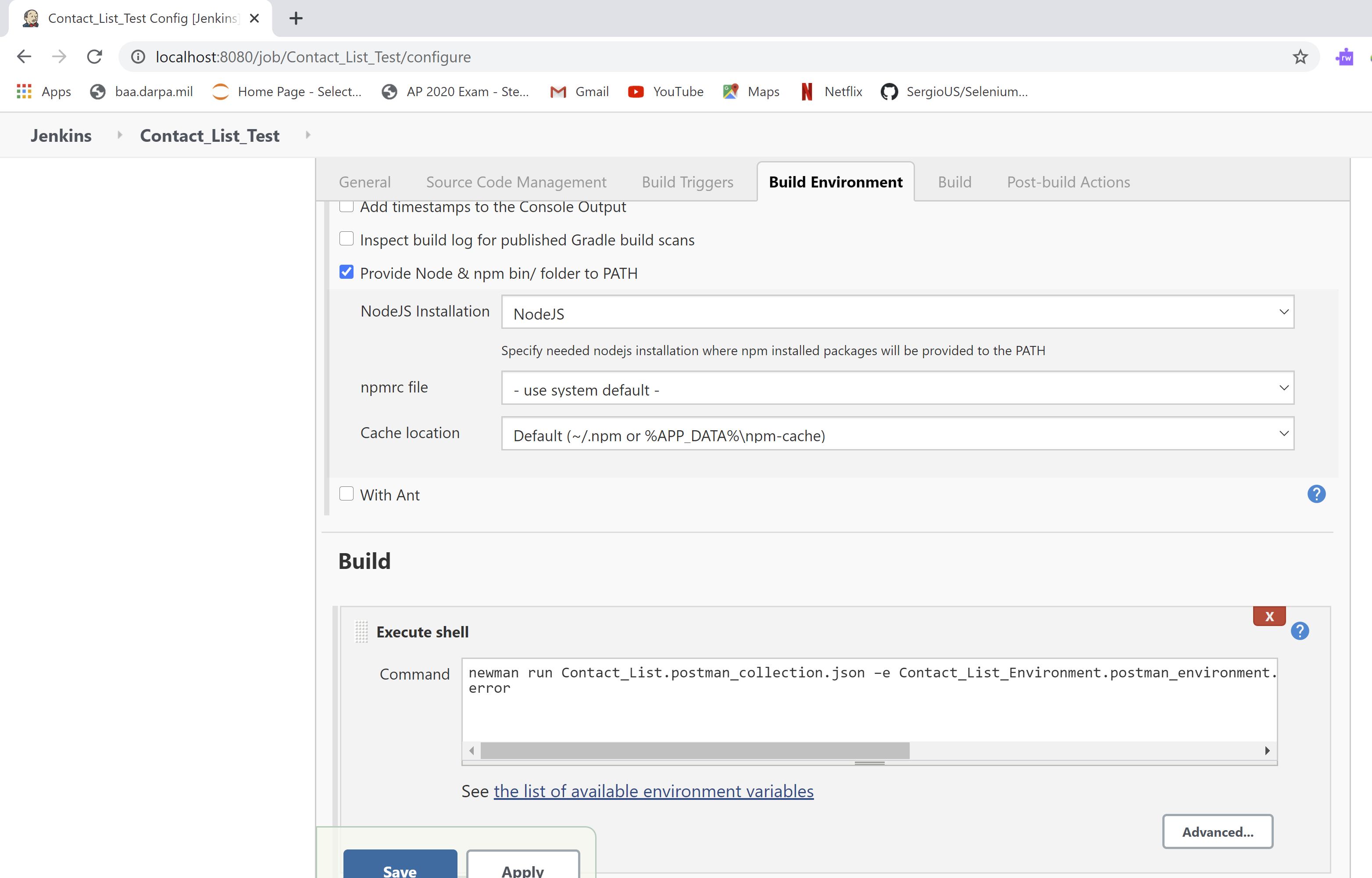 Jenkins Console Output doesn't display the detailed test run result ...