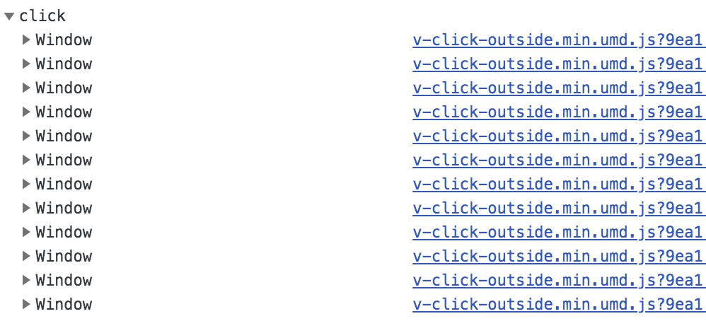 When element binding 'v-click-outside' is unbind, but event does not removed. · Issue #62 ...