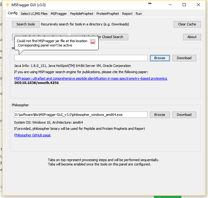 Installing And Running Msfragger Gui 30 · Issue 18 · Nesvilabfragpipe · Github