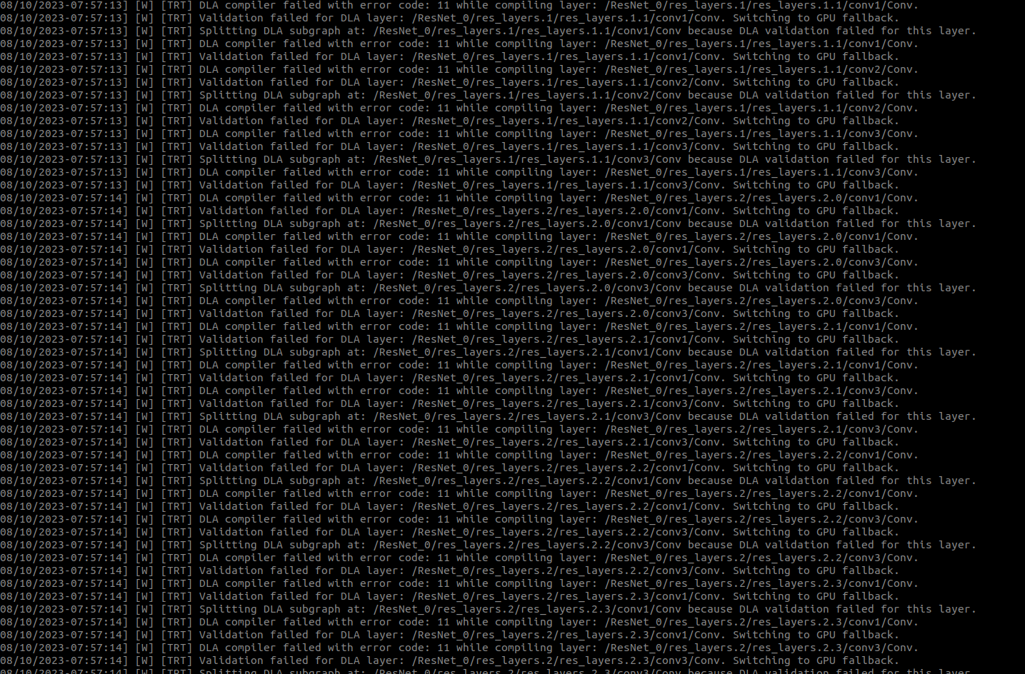 Some convolutional layers cannot be compiled on DLA under int8, but can be compiled under fp16 ...