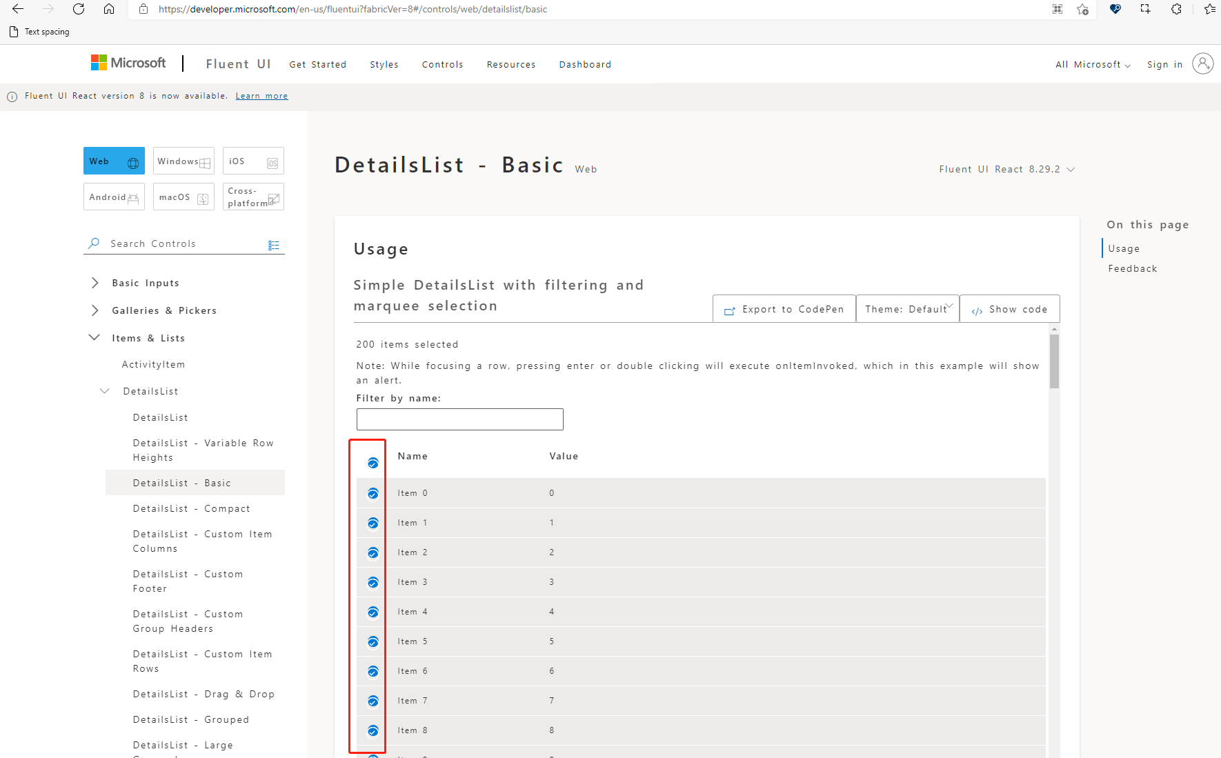 On activating text spacing on DetailsList, the checkbox gets disoriented. · Issue #19531 ...