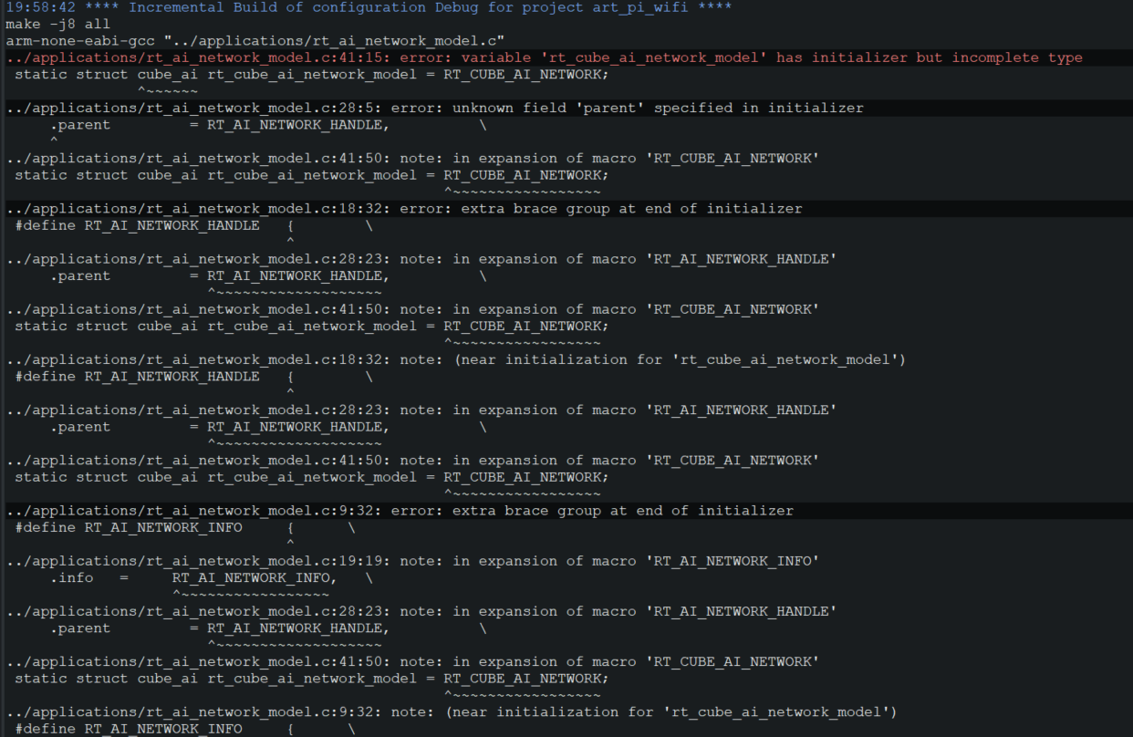 Compilation error occured in rt_ai_network_model.c for ART-Pi project when using X-CUBE-AI7 7.0. ...