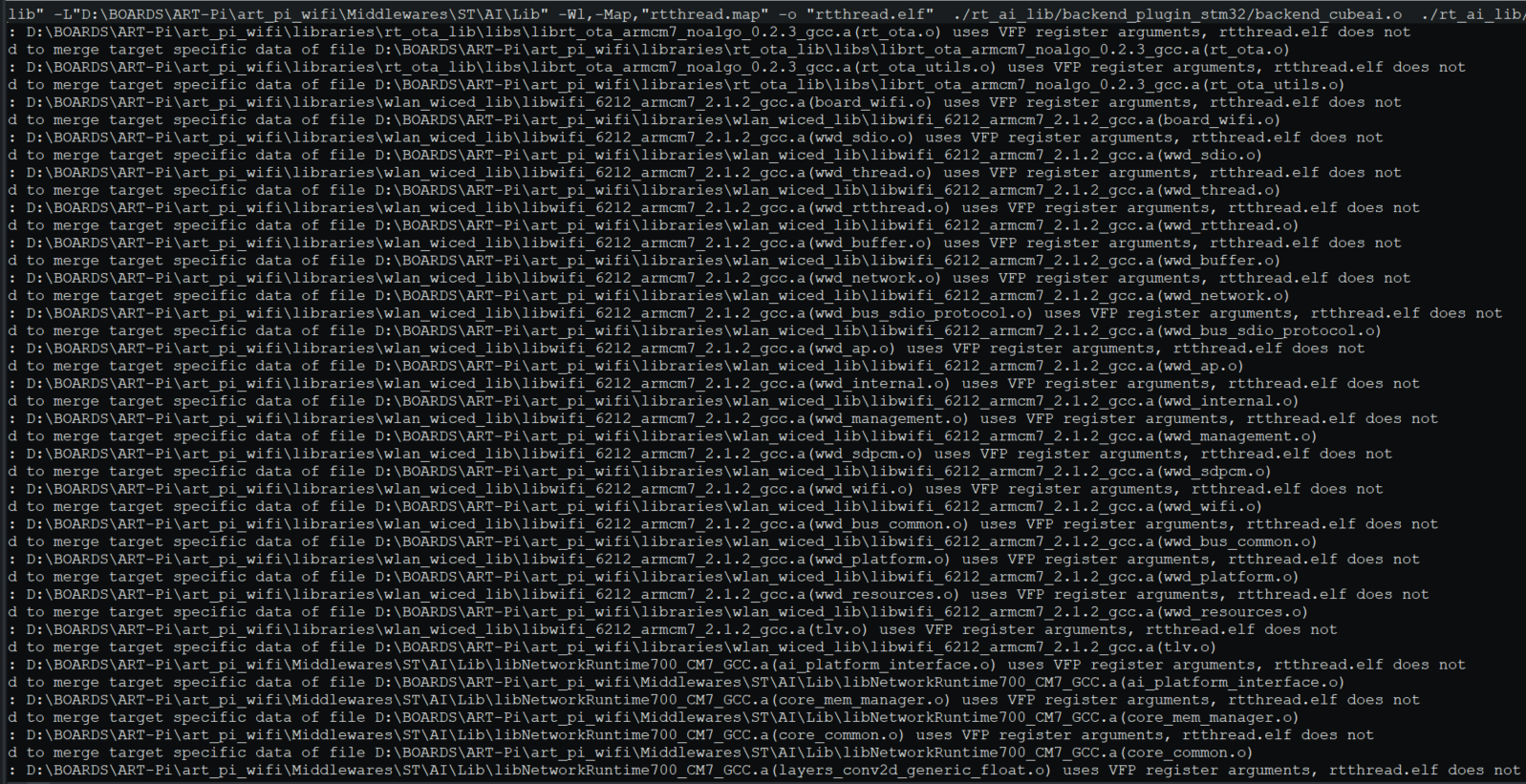 Compilation error occured in rt_ai_network_model.c for ART-Pi project when using X-CUBE-AI7 7.0. ...