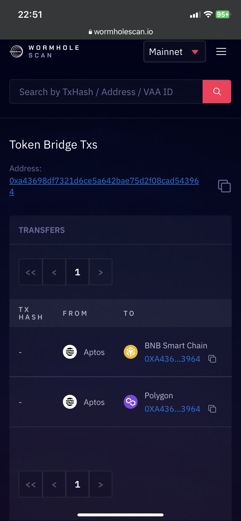 Qa Address Detail It Does Not Show The List Of Transactions · Issue 191 · Xlabswormscan Ui