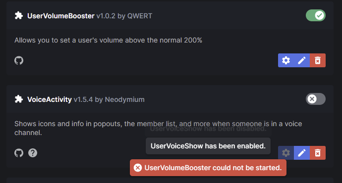 [BUG] UserVolumeBooster [unexpected error] · Issue #317 · QWERTxD/BetterDiscordPlugins · GitHub