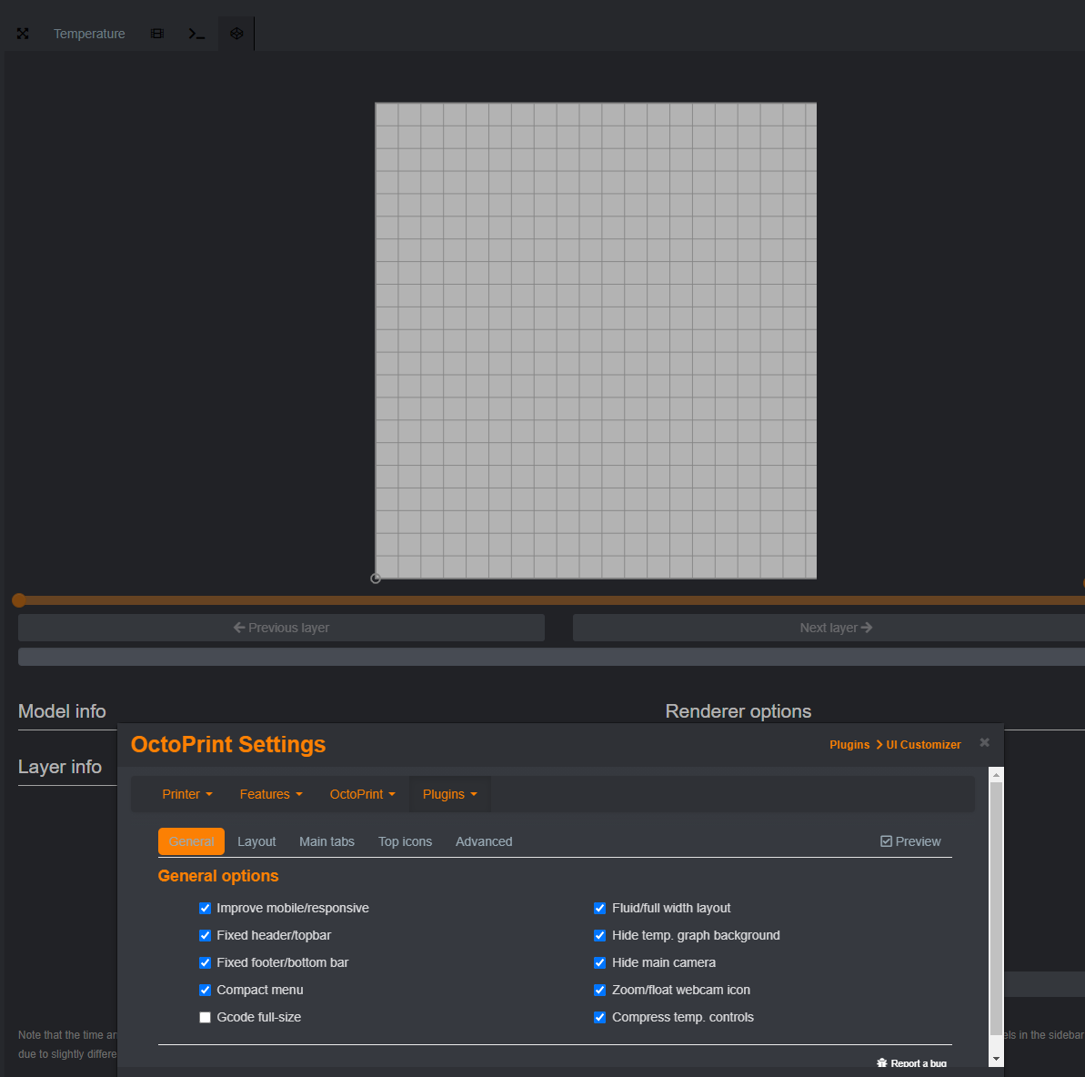Gcode viewer doesn't fit the dedicated area · Issue #43 · LazeMSS/OctoPrint-UICustomizer · GitHub